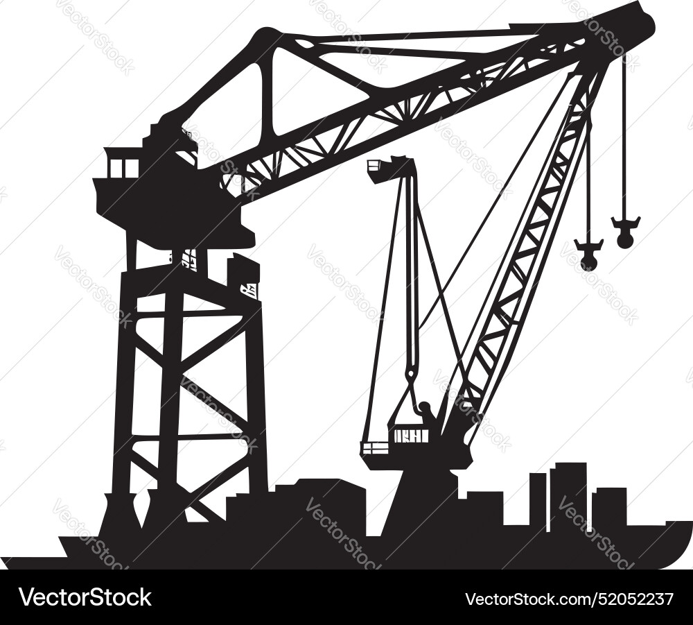 Coastal freight crane symbol crane design Vector Image
