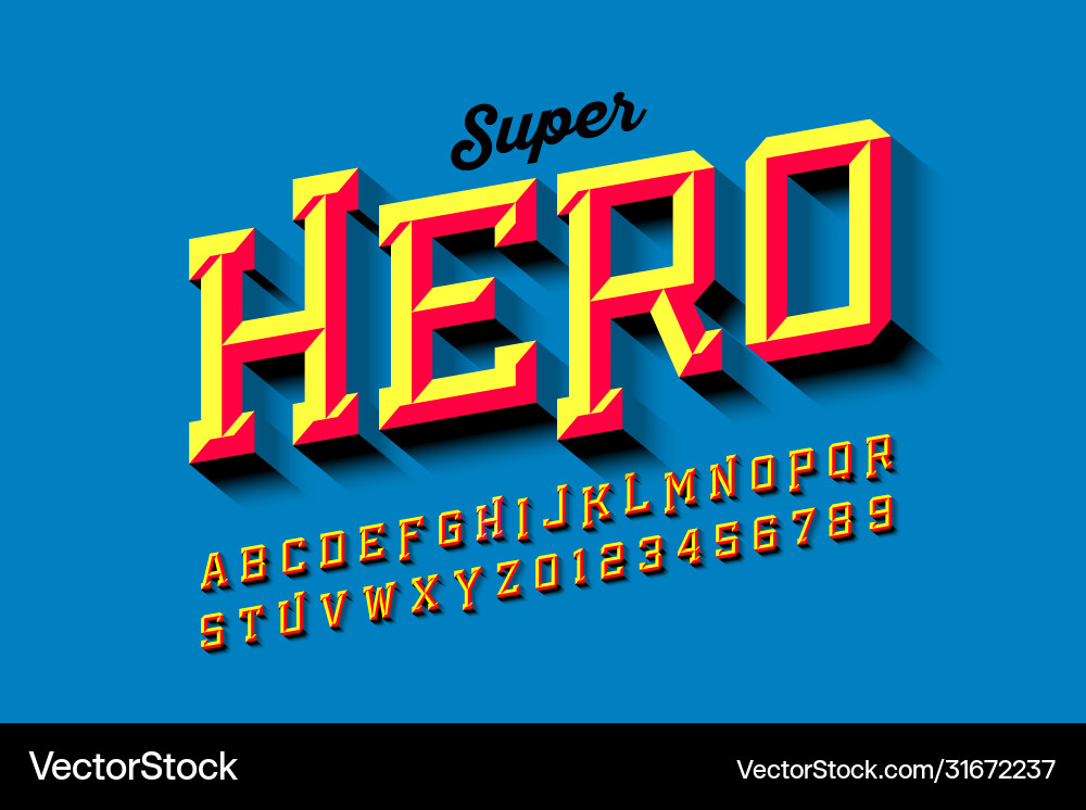 Comics superhero style font Royalty Free Vector Image