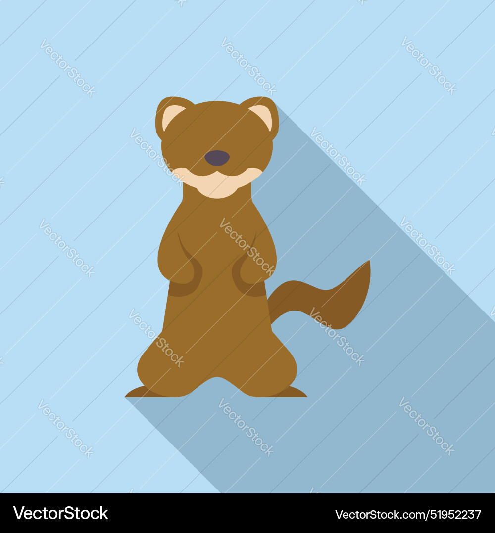 Cute weasel standing on two legs observing Vector Image