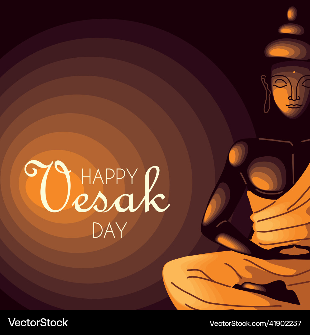 Happy vesak day traditional Royalty Free Vector Image