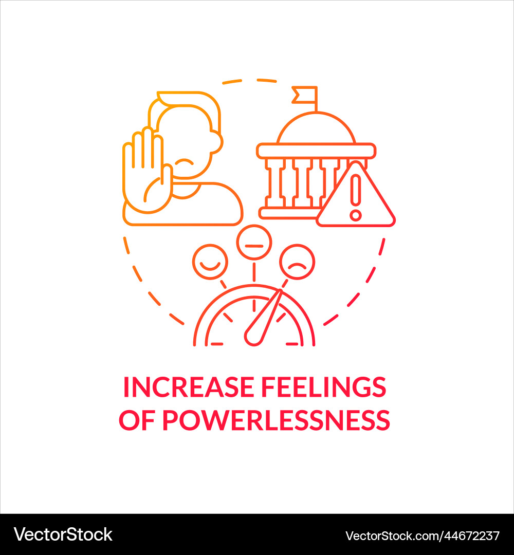 Increase feelings of powerlessness red gradient Vector Image