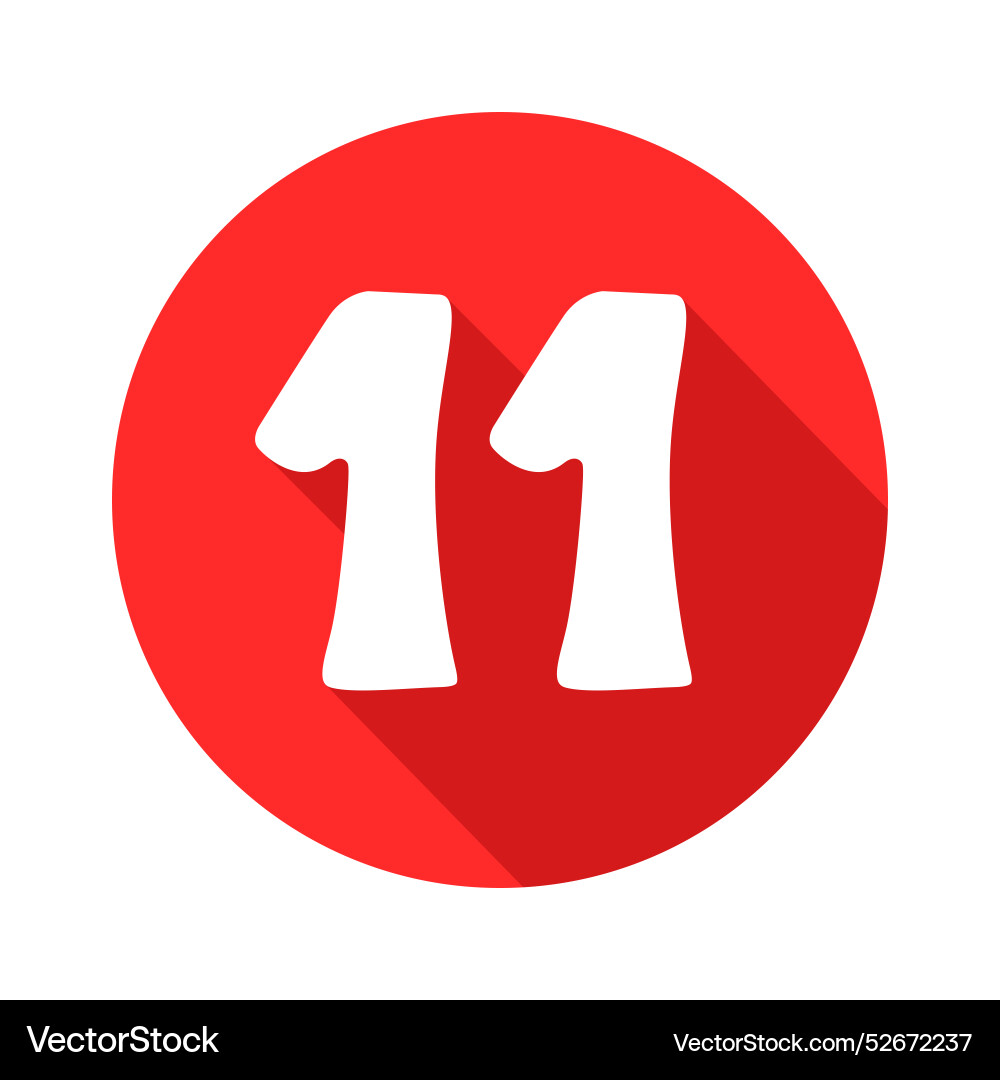 Number 11 eleven circle icon Royalty Free Vector Image