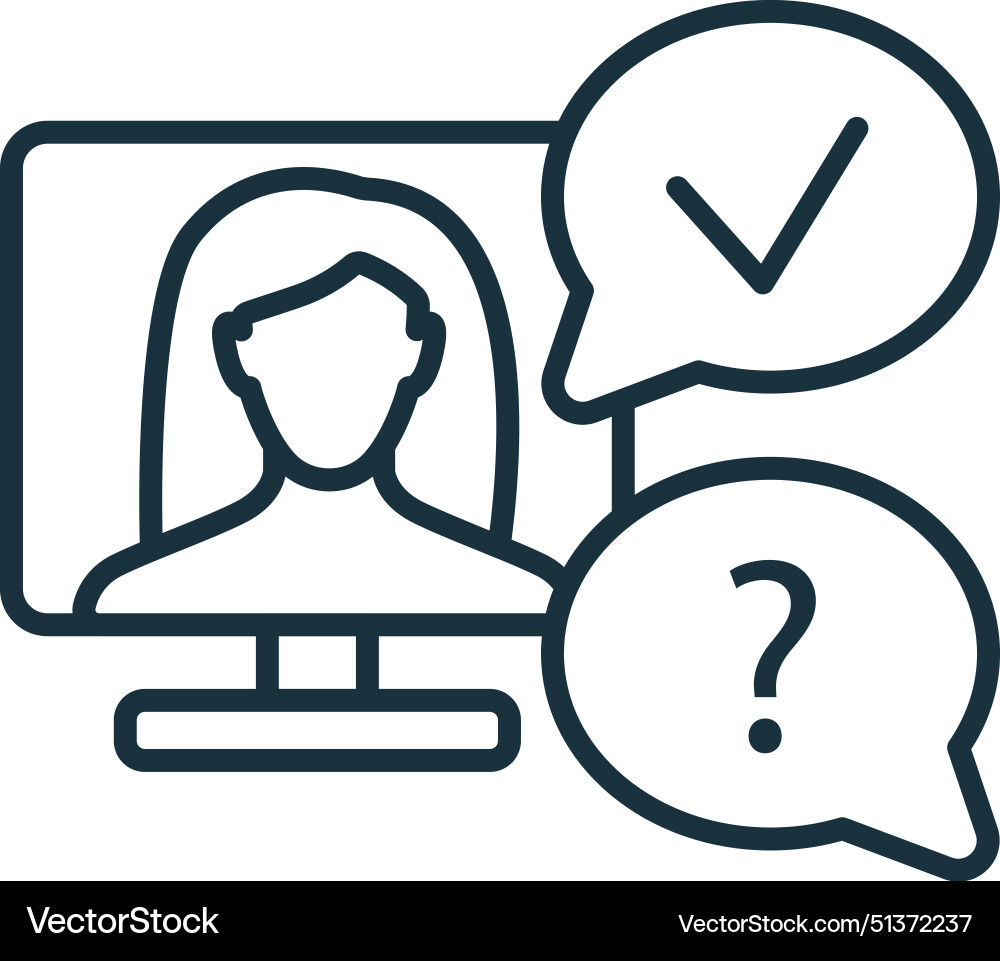 Online therapy icon monochrome simple virtual Vector Image