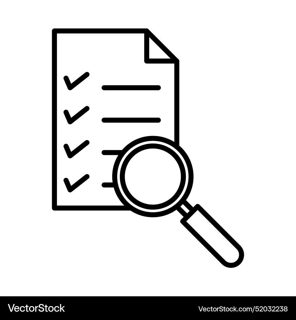 Assessment linear logo mark in black and white Vector Image