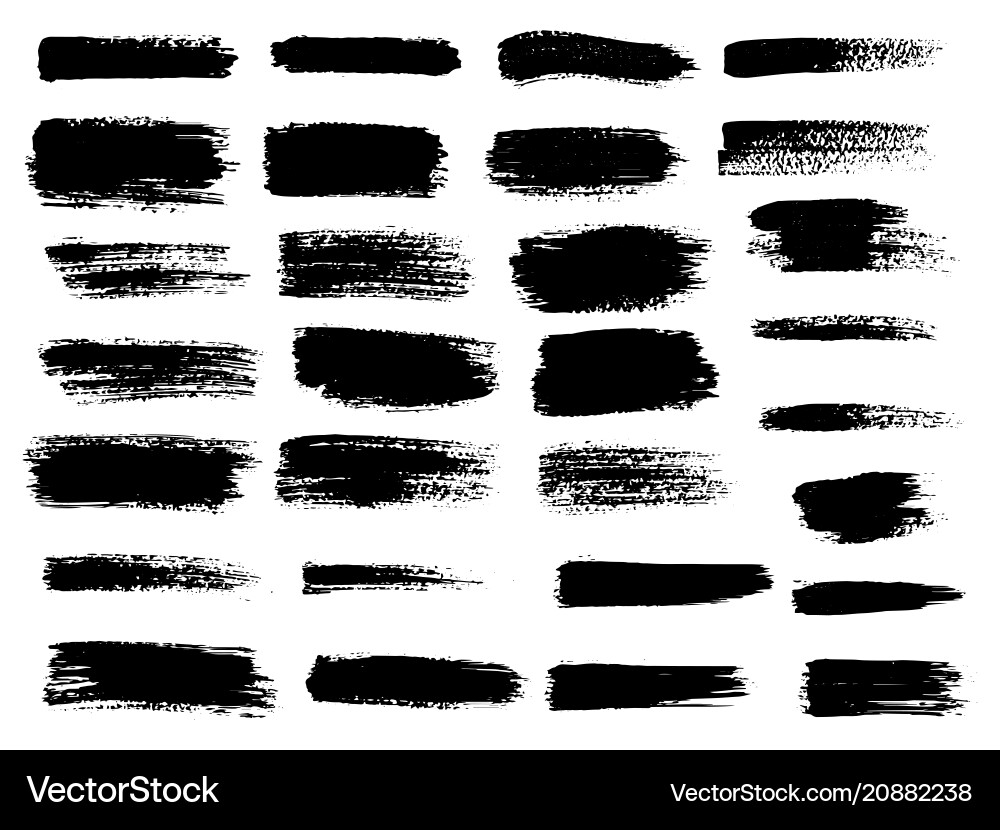 Black paint ink brush stroke line Royalty Free Vector Image