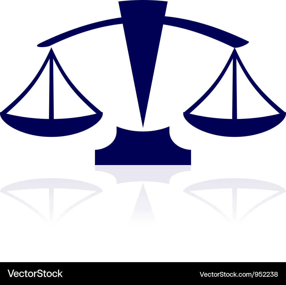 Blue justice scales icon Royalty Free Vector Image