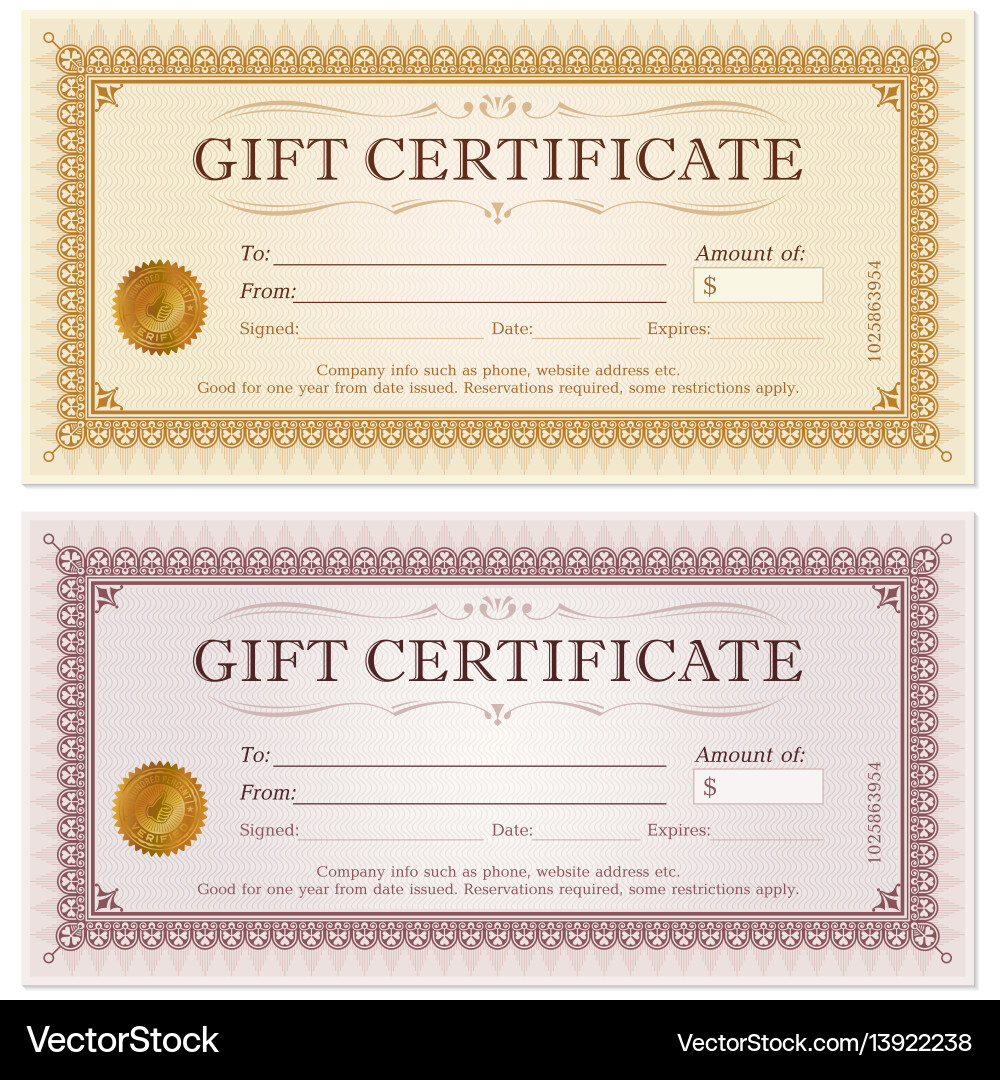 Gold Gift Certificate Vector Images (over 15,000)