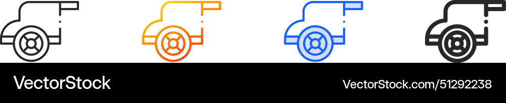Chariot iconthin linear gradient blue stroke Vector Image