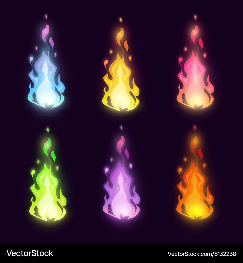 Colorful Fire Fairy Set – Royalty-Free Vector | VectorStock