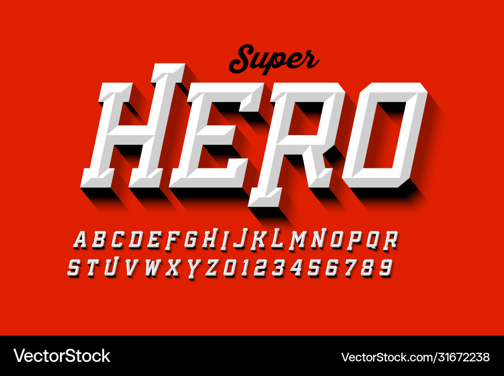 Comics superhero style font Royalty Free Vector Image