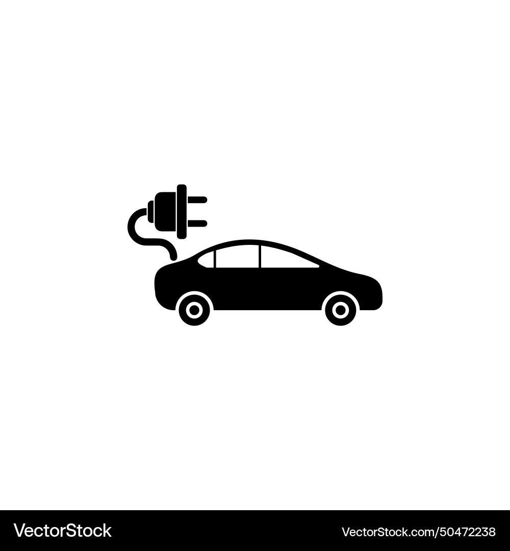 Electro car flat icon Royalty Free Vector Image