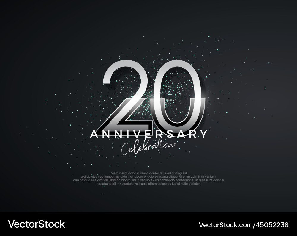 Elegant 20th Anniversary Numbers Royalty Free Vector Image