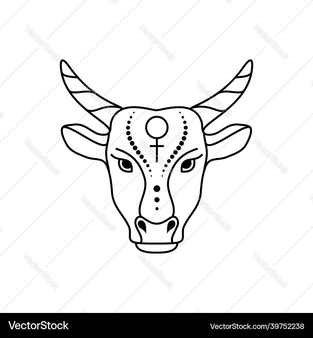 Ox zodiac sign Royalty Free Vector Image - VectorStock