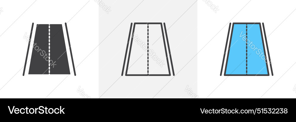 Road icon set straight highway symbol empty Vector Image