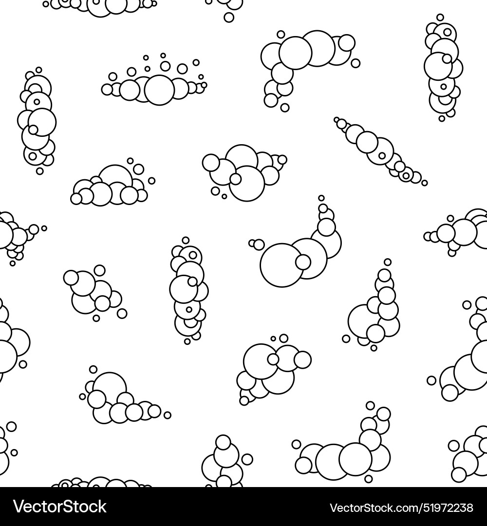 Soap bubbles seamless pattern coloring page Vector Image