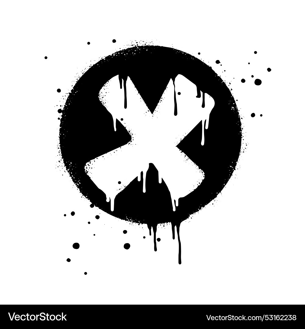 Spray painted graffiti check mark Royalty Free Vector Image