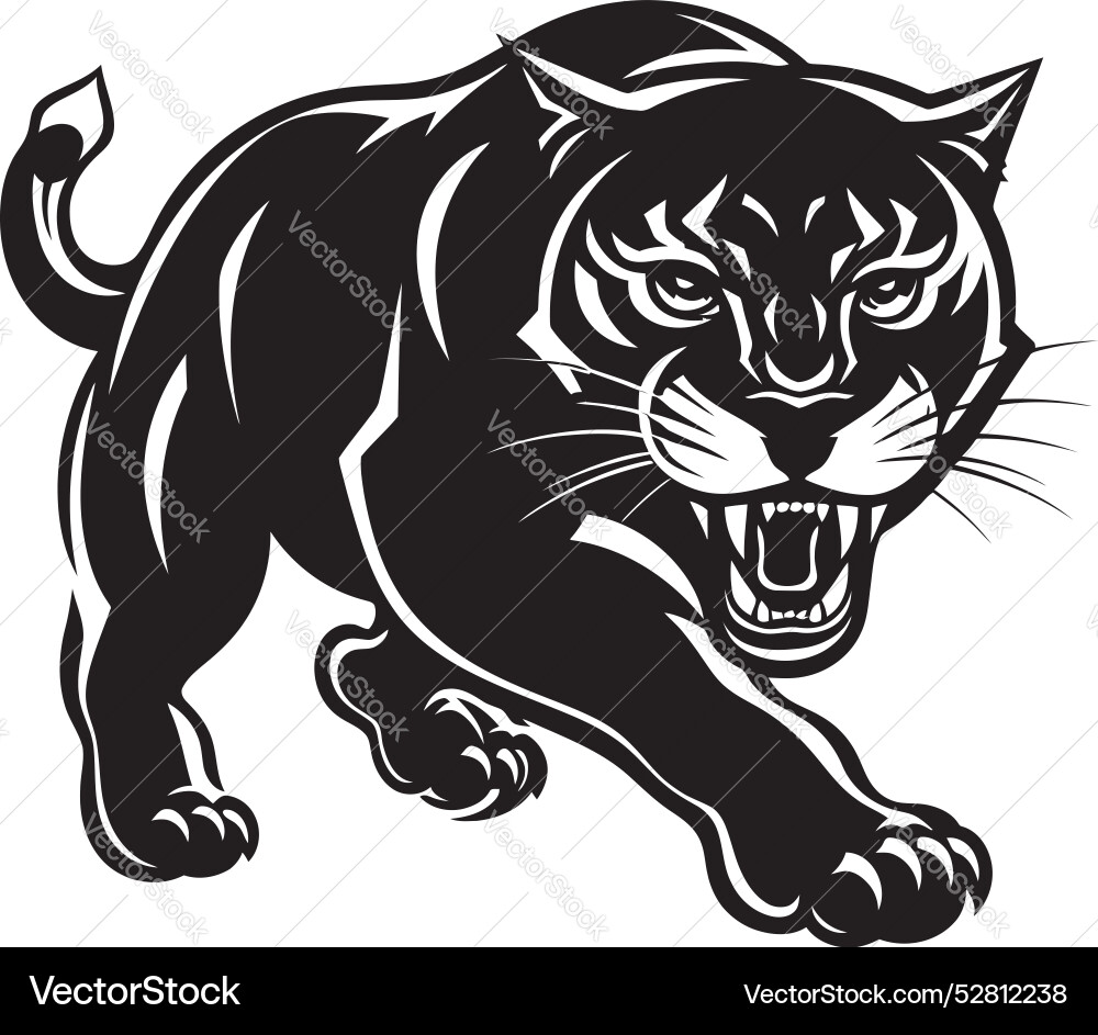 Stealthy sprinter running panther symbol panthera Vector Image