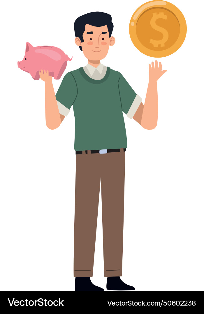 Tax day man payment Royalty Free Vector Image - VectorStock