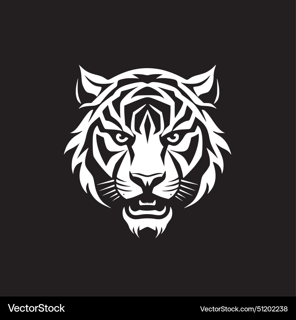 Tiger - minimalist and flat logo Royalty Free Vector Image