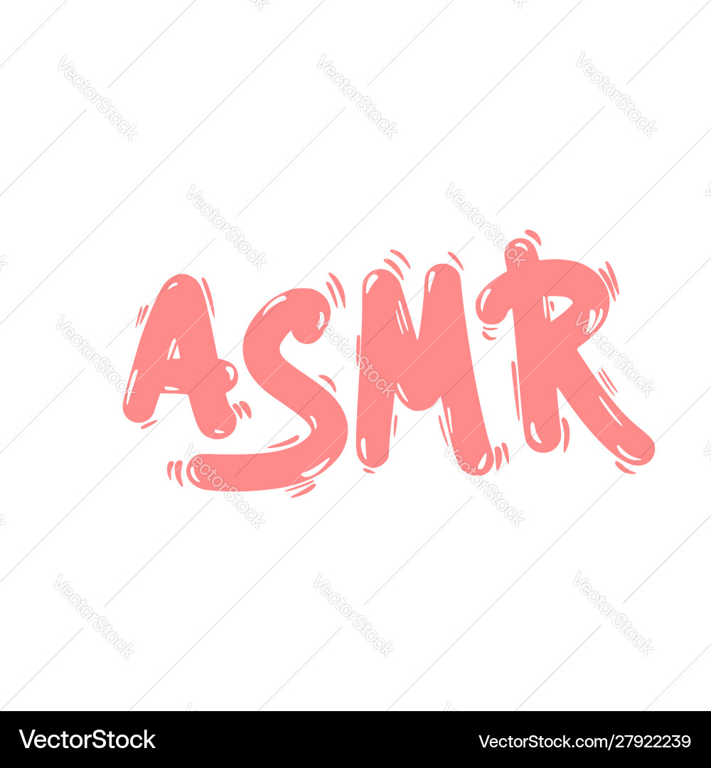 Asmr text acronym hand drawn letters Royalty Free Vector