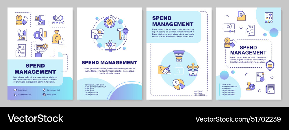 Benefits of spend management blue gradient Vector Image