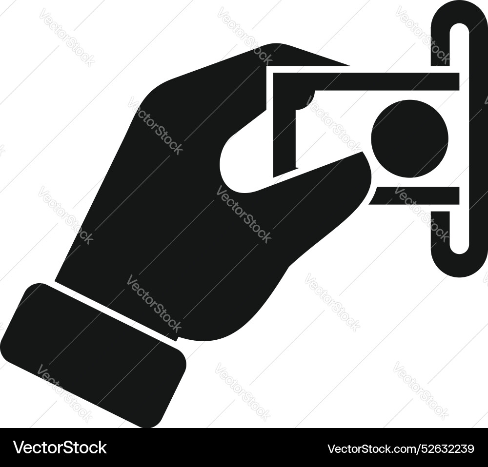 Businessman hand inserting banknote in atm icon Vector Image