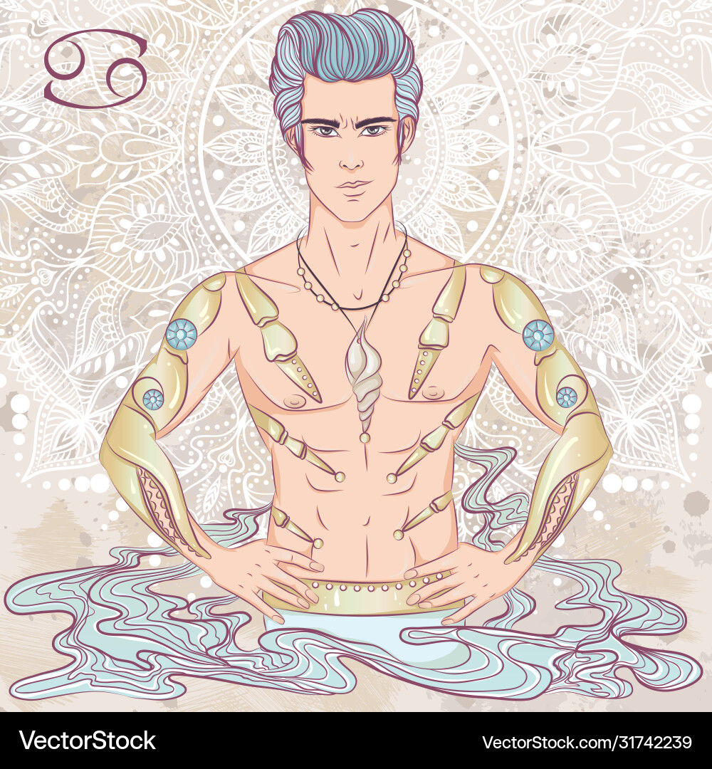 Cancer Zodiac Man Royalty Free Vector Image - VectorStock