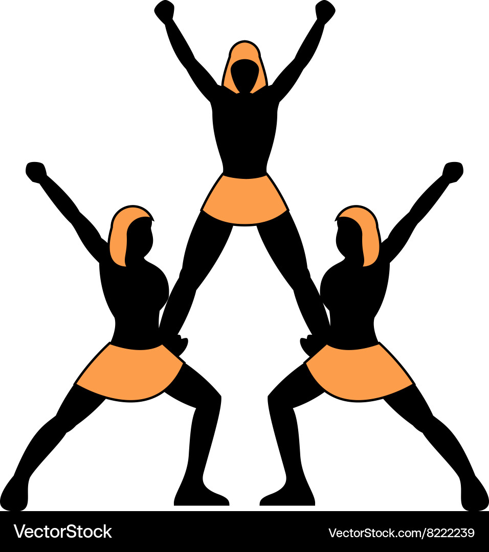 Cheerleading-team Royalty Free Vector Image - VectorStock