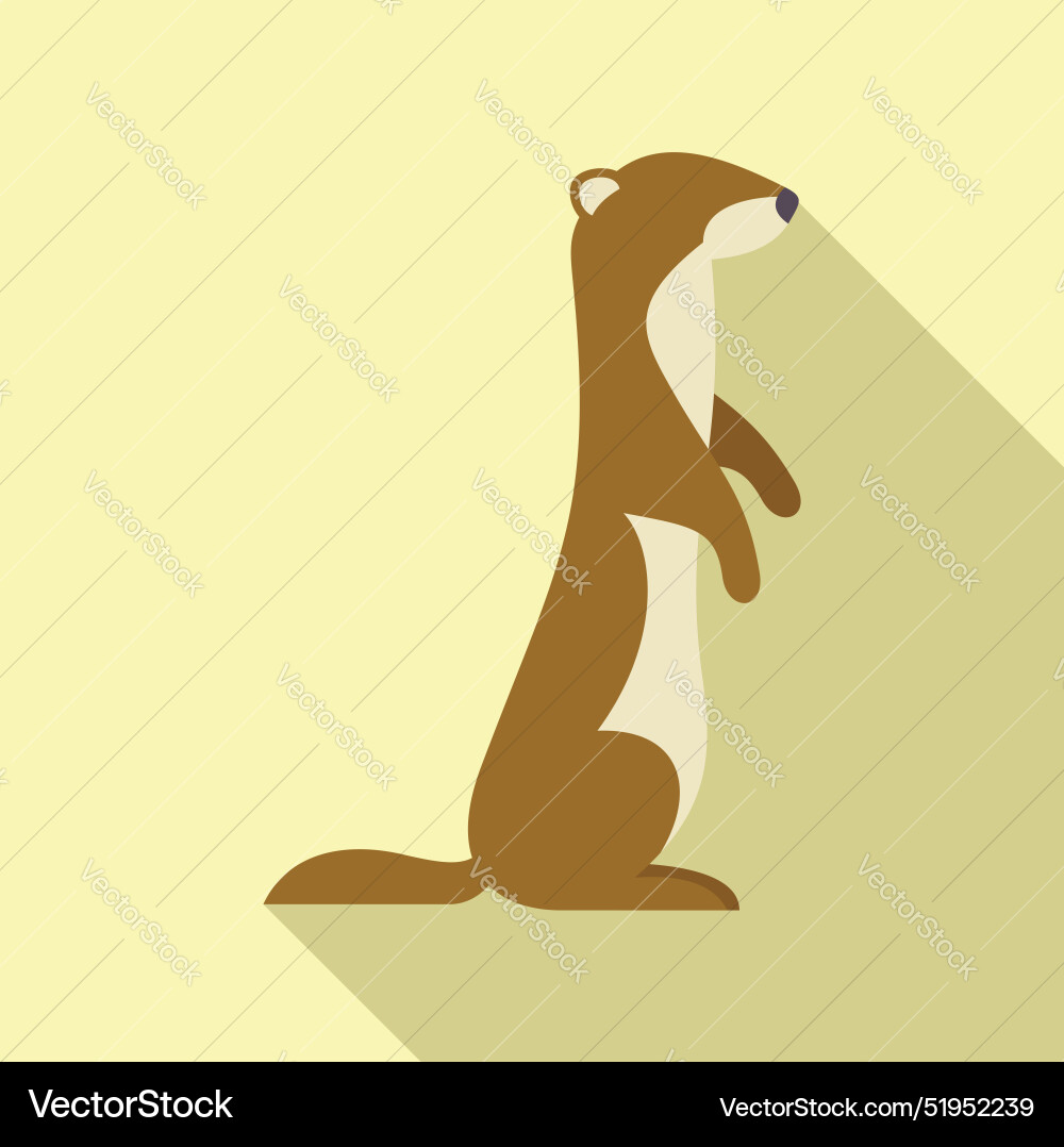 Curious weasel standing on two legs looking away Vector Image