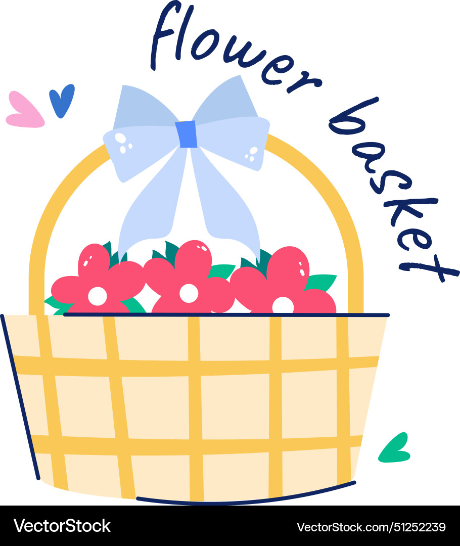 Flower basket Royalty Free Vector Image - VectorStock