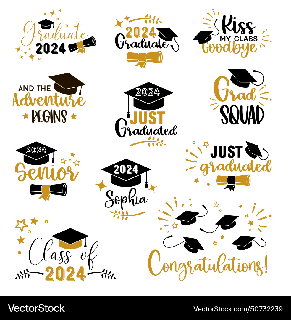 Graduation congratulations at school university Vector Image