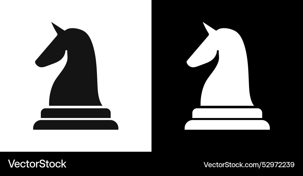 Knight chess icon flat line symbol set Royalty Free Vector