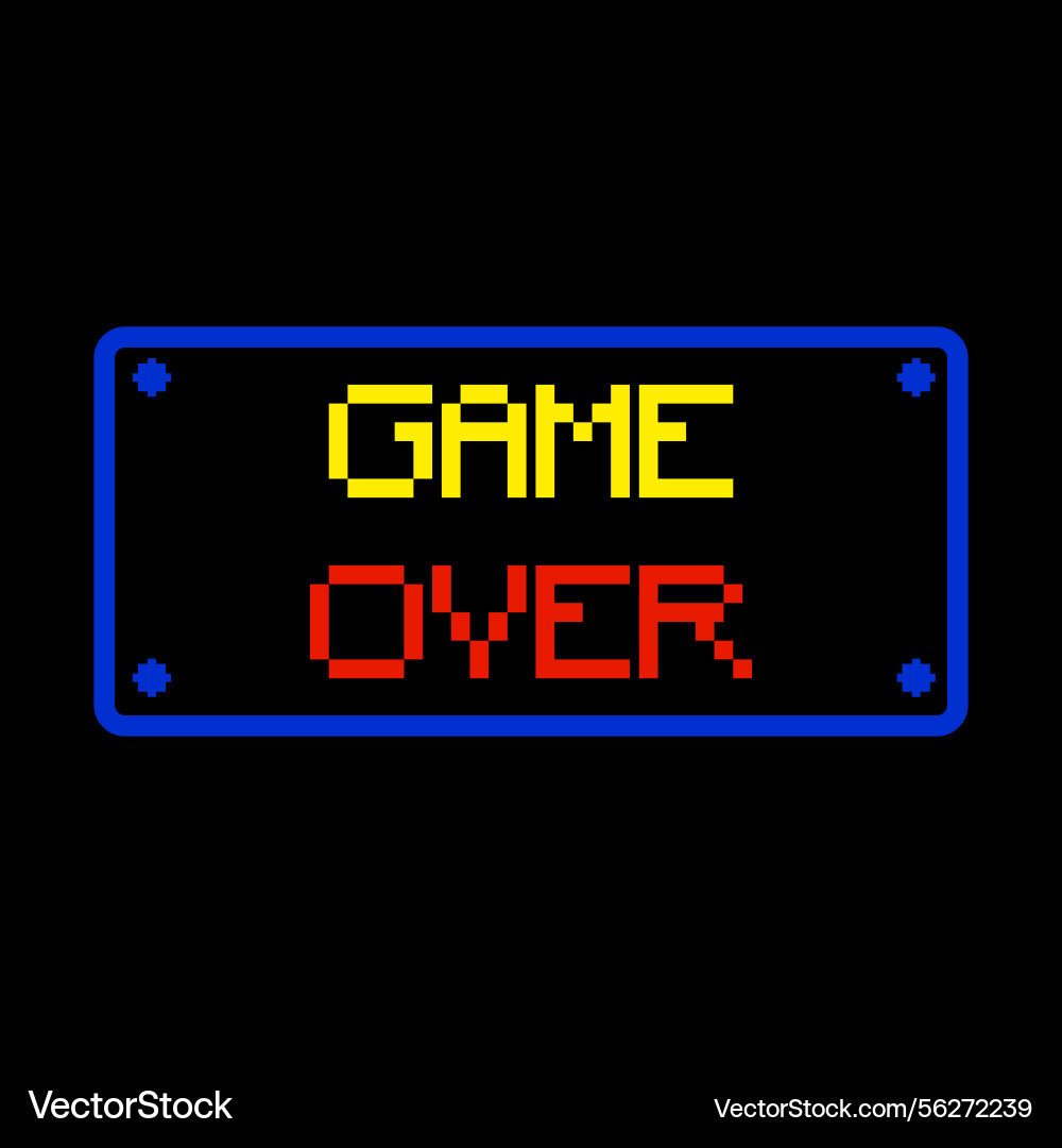 Pixelated of game over Royalty Free Vector Image