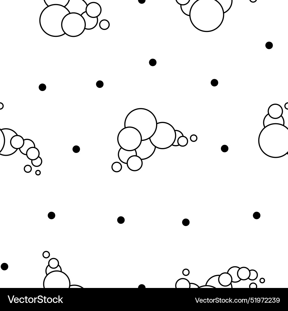 Soap bubbles seamless pattern coloring page Vector Image