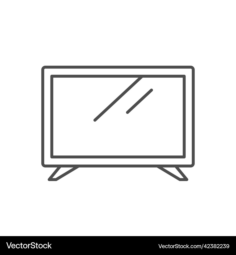 Tv set line outline icon Royalty Free Vector Image