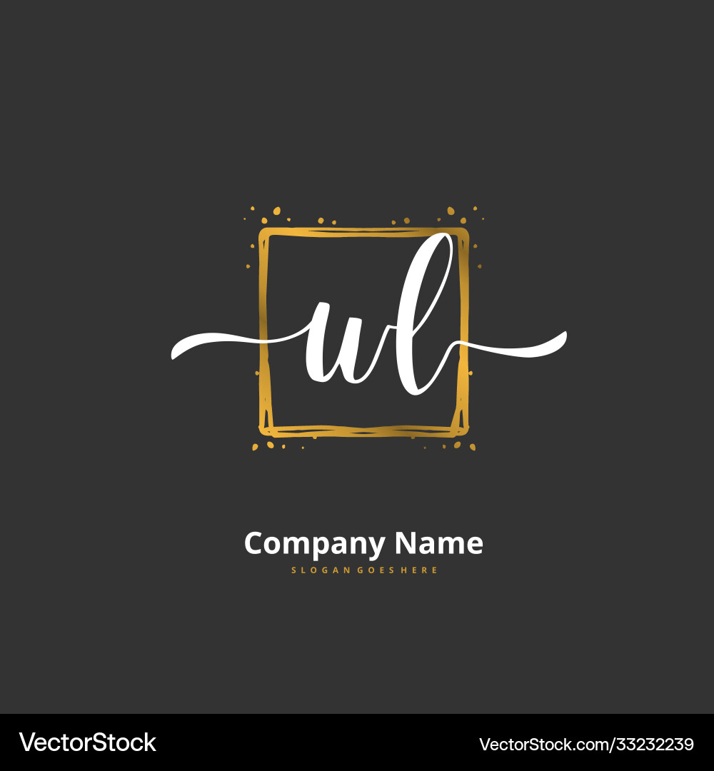 W l wl initial handwriting and signature logo Vector Image