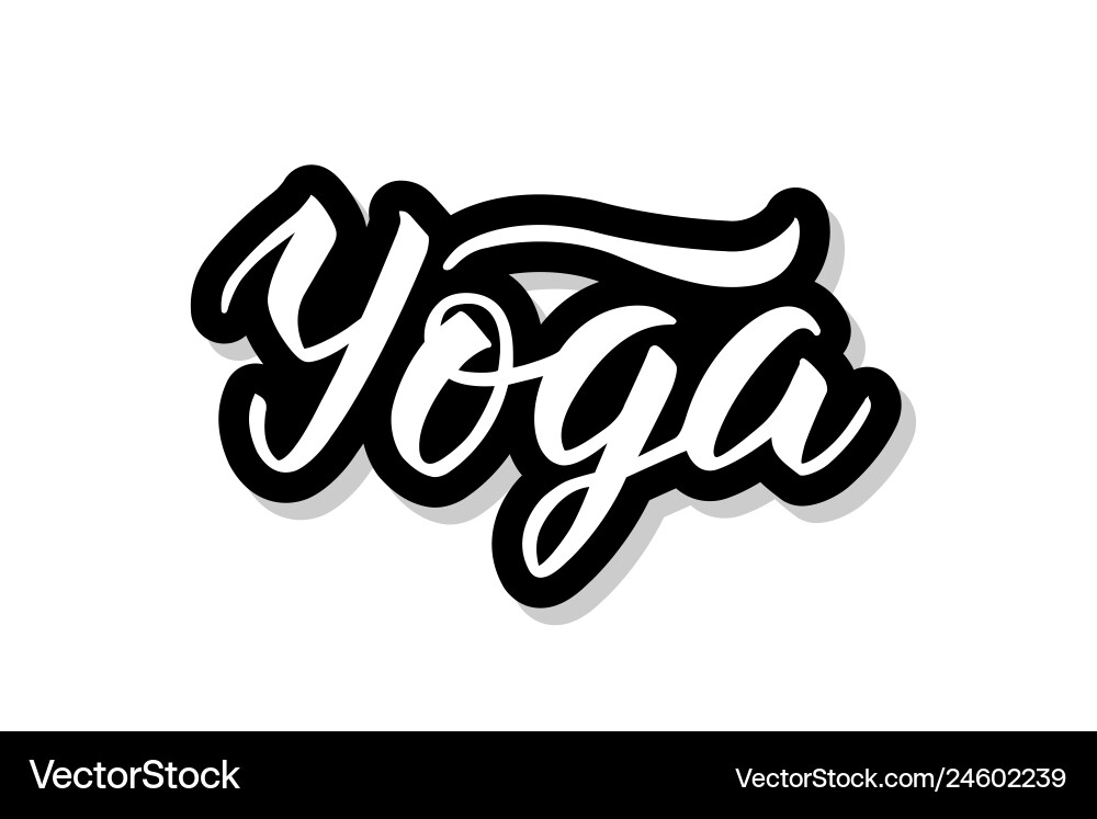 Yoga calligraphy template text for your design Vector Image