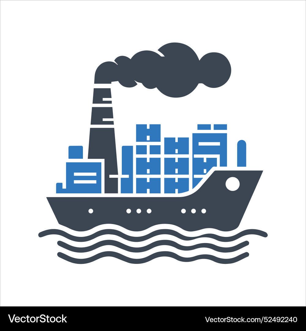Cargo ship icon containers Royalty Free Vector Image