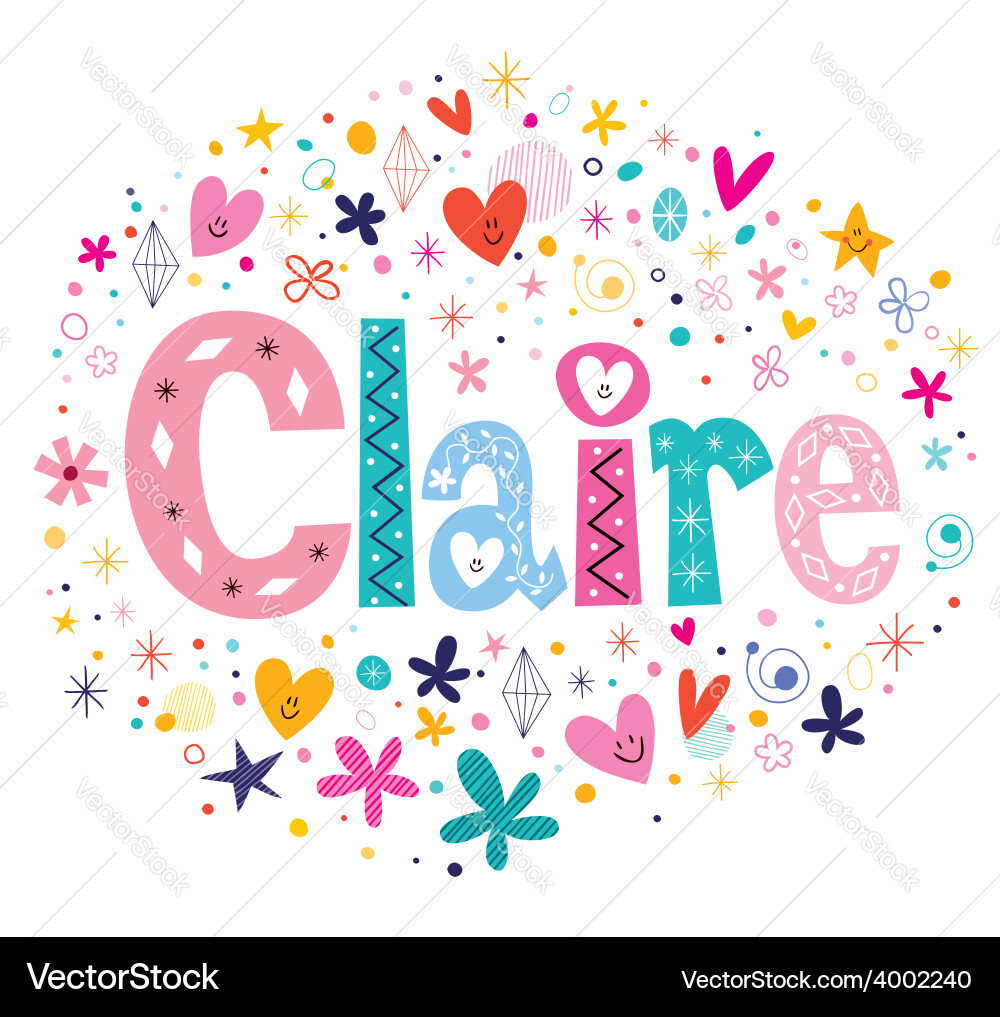 Claire name design Royalty Free Vector Image - VectorStock