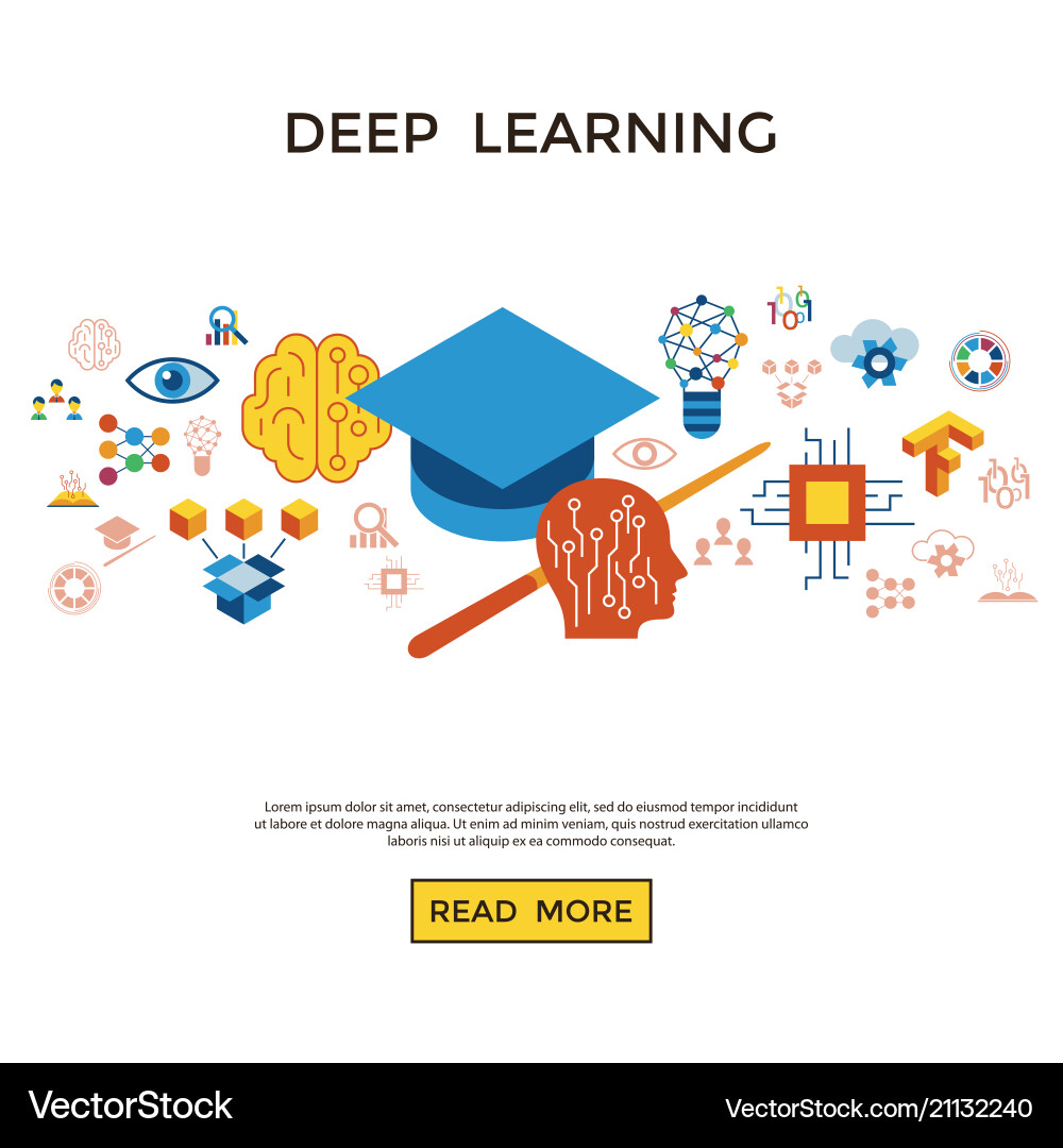 Digital deep learning Royalty Free Vector Image