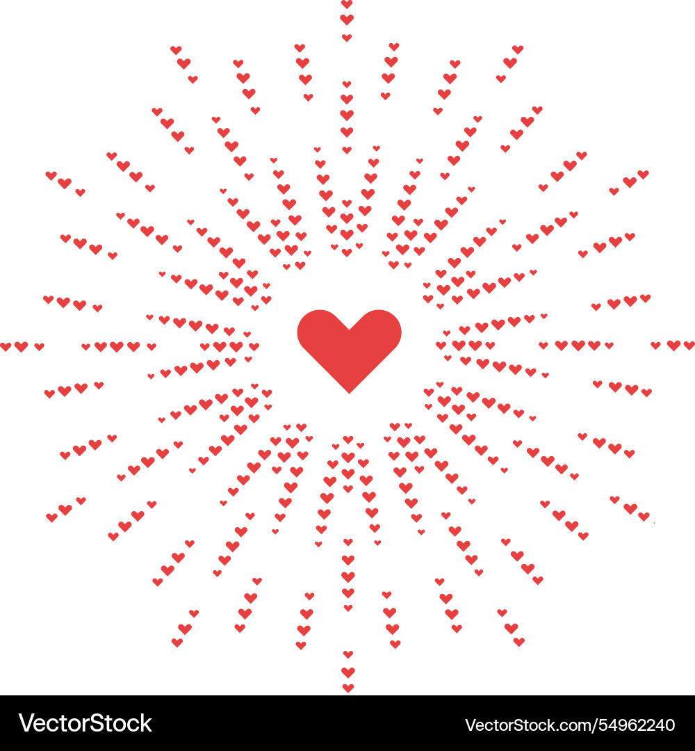 Fireworks heart burst graphic Royalty Free Vector Image
