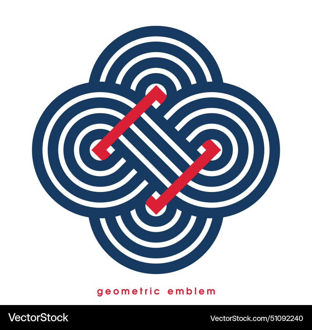 Geometric line art logo isolated on white Vector Image