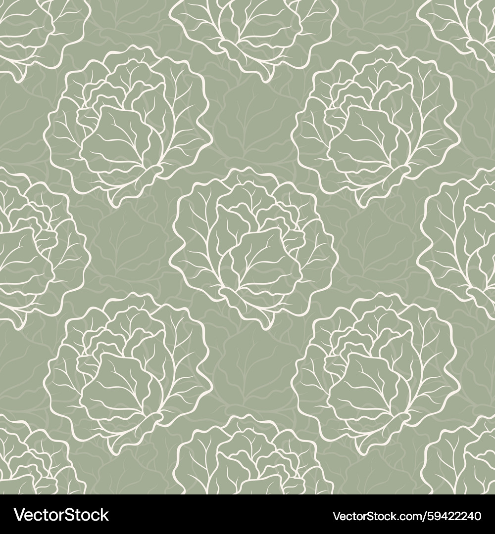 Green Lettuce Pattern - Heads of Salad – Royalty-Free Vector | VectorStock
