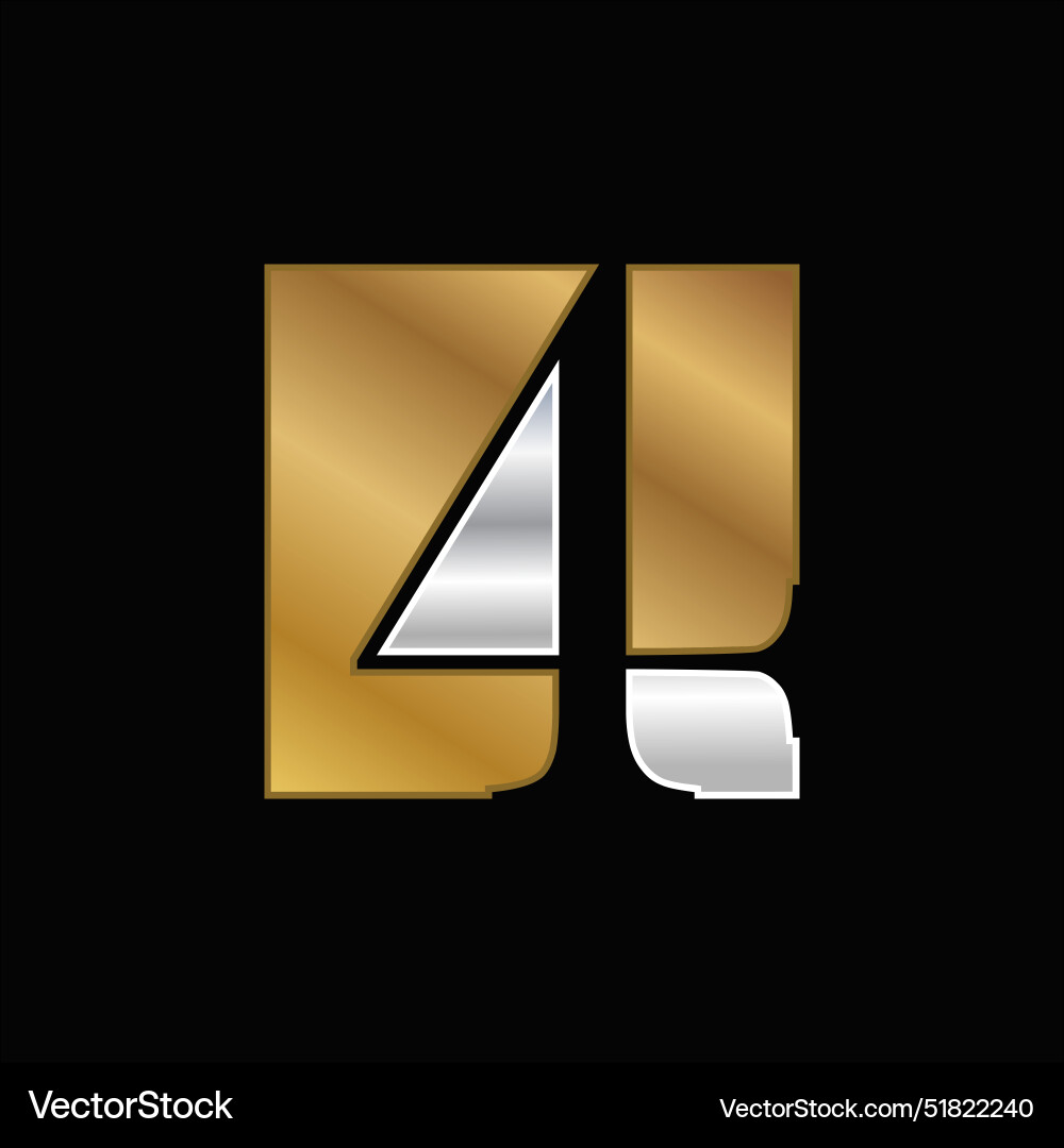 Number four logologo 4 template Royalty Free Vector Image
