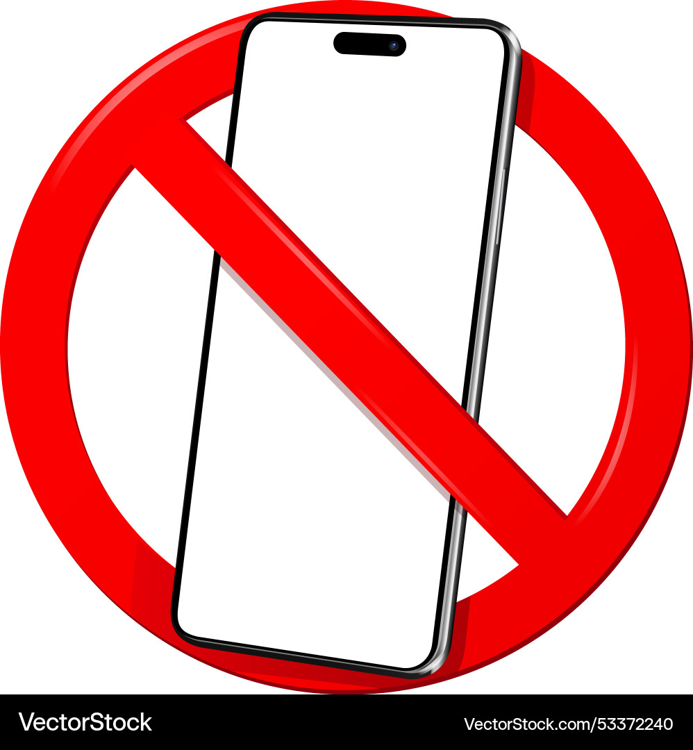 Warning sign no cell phone not allowed calls Vector Image