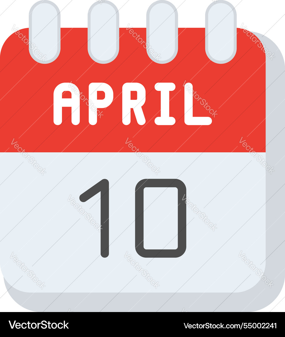 10 april flat icon design Royalty Free Vector Image