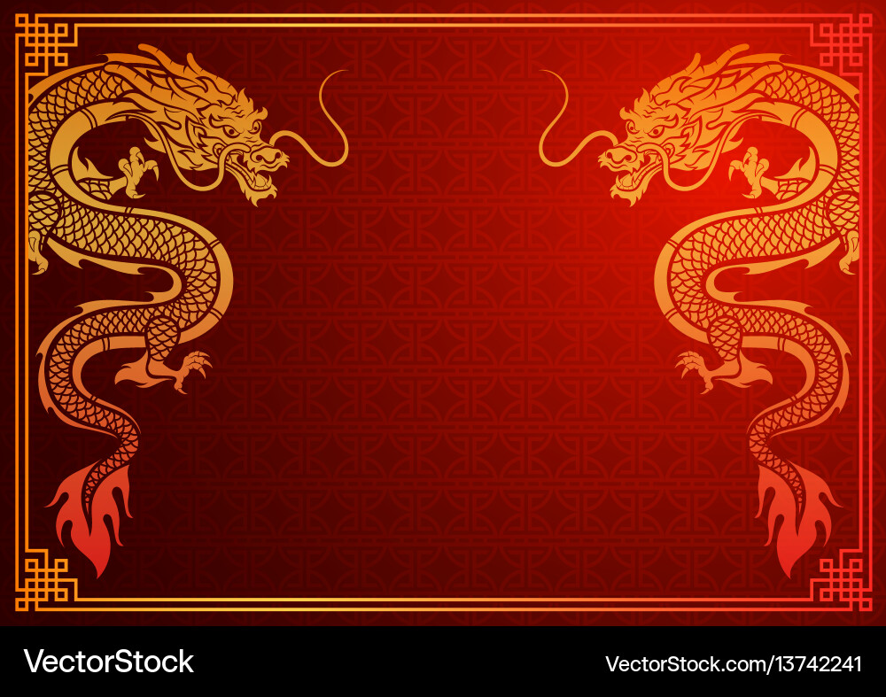 Chinese Dragon Template Royalty Free Vector Image