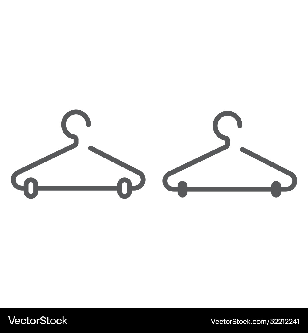 Clothes hanger line and glyph icon laundry Vector Image