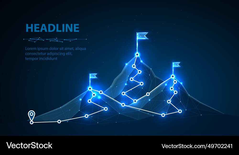Digital mountain route technology Royalty Free Vector Image