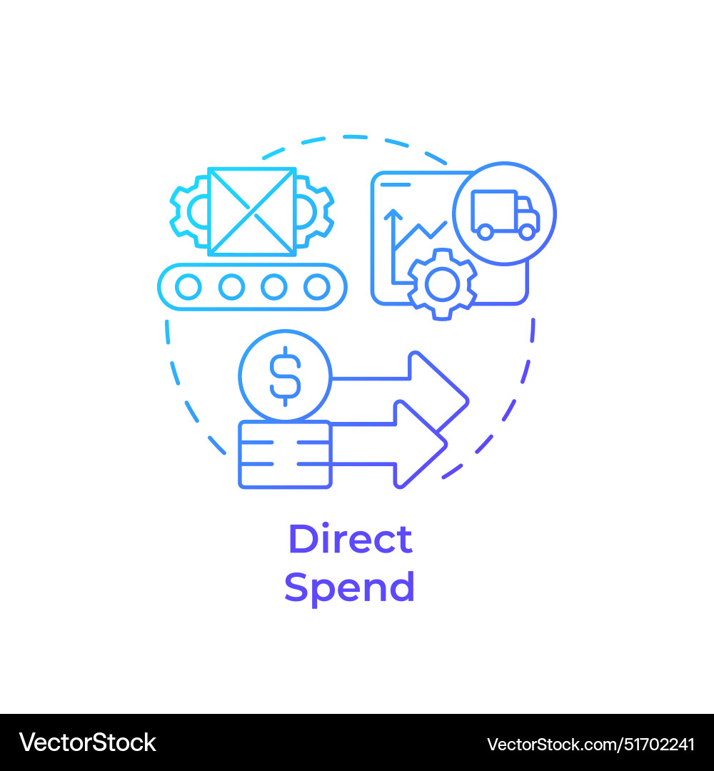 Direct spend blue gradient concept icon Royalty Free Vector
